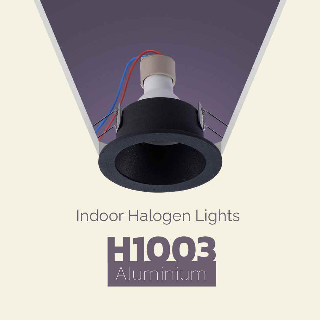 فریم هالوژن مدل H1003 (قاب توکار گرد) آلومینیومی ضد خیرگی، دارک لایت ...